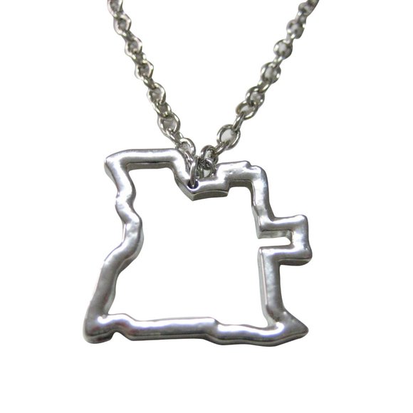 Kiola Designs | Jewelry | Angola Map Outline Pendant Necklace | Poshmark